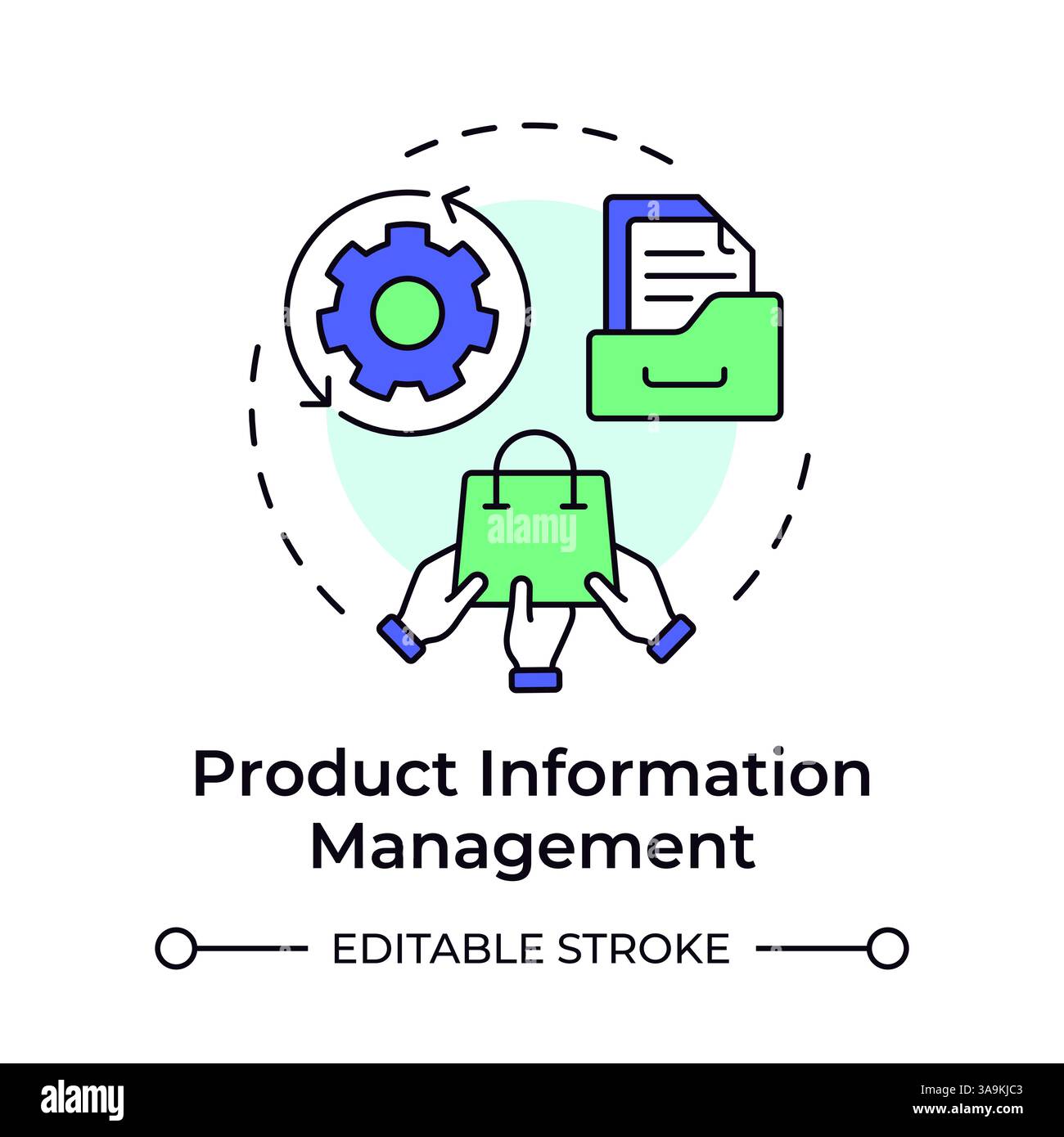 Product information management multi color concept icon Stock Vector ...