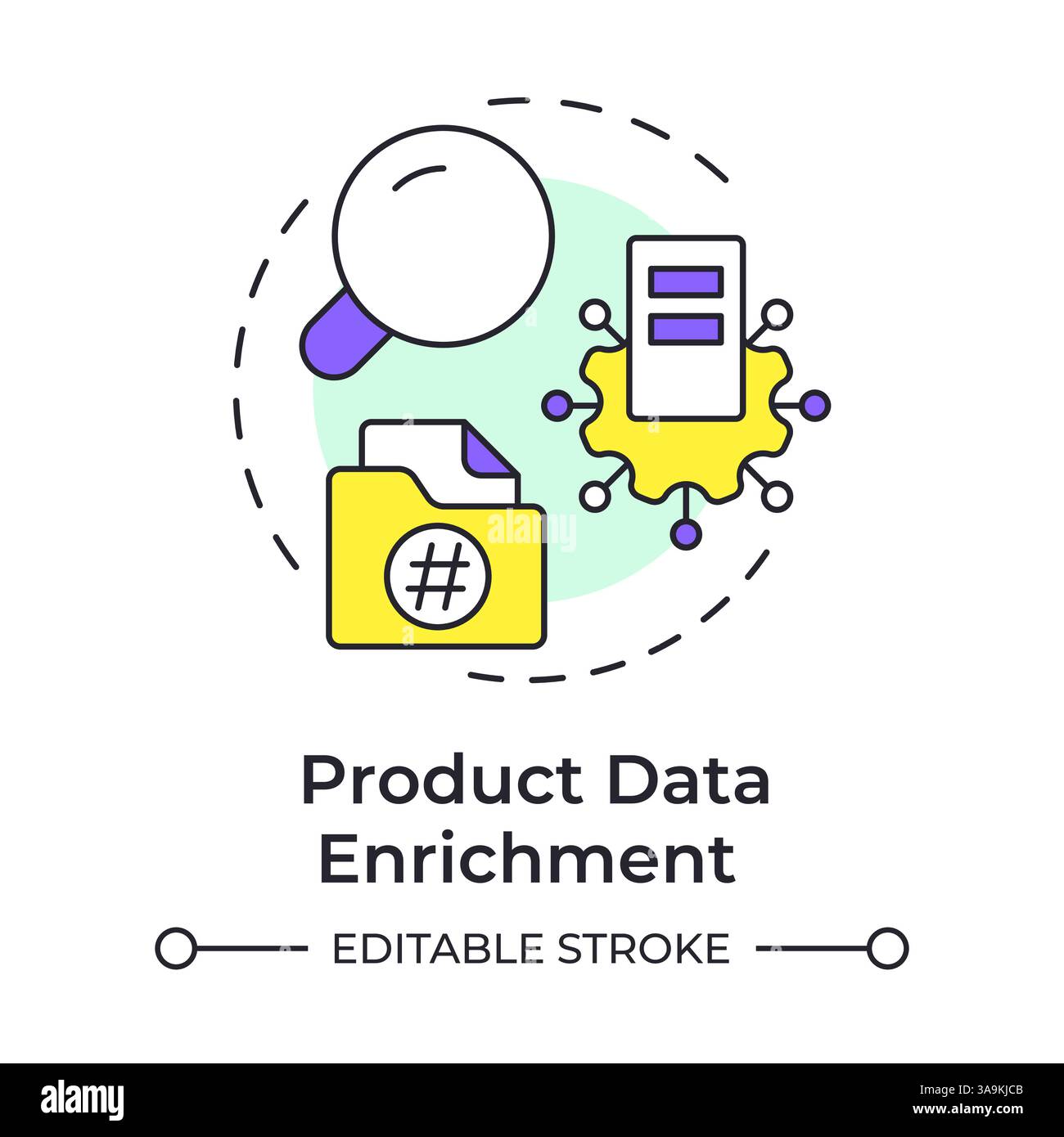 Product data enrichment multi color concept icon Stock Vector Image & Art - Alamy