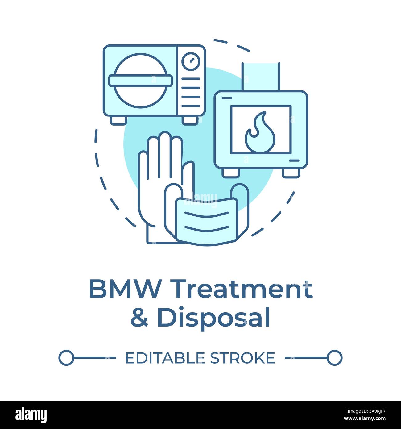 Biomedical waste treatment and disposal soft blue concept icon Stock Vector Image & Art - Alamy