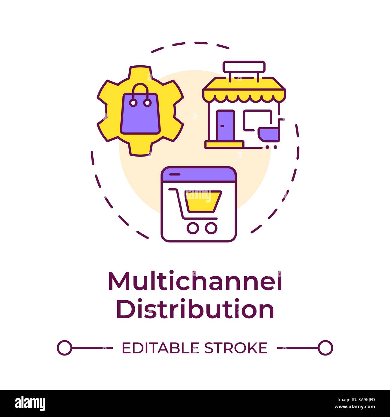 Multichannel distribution multi color concept icon Stock Vector Image & Art - Alamy