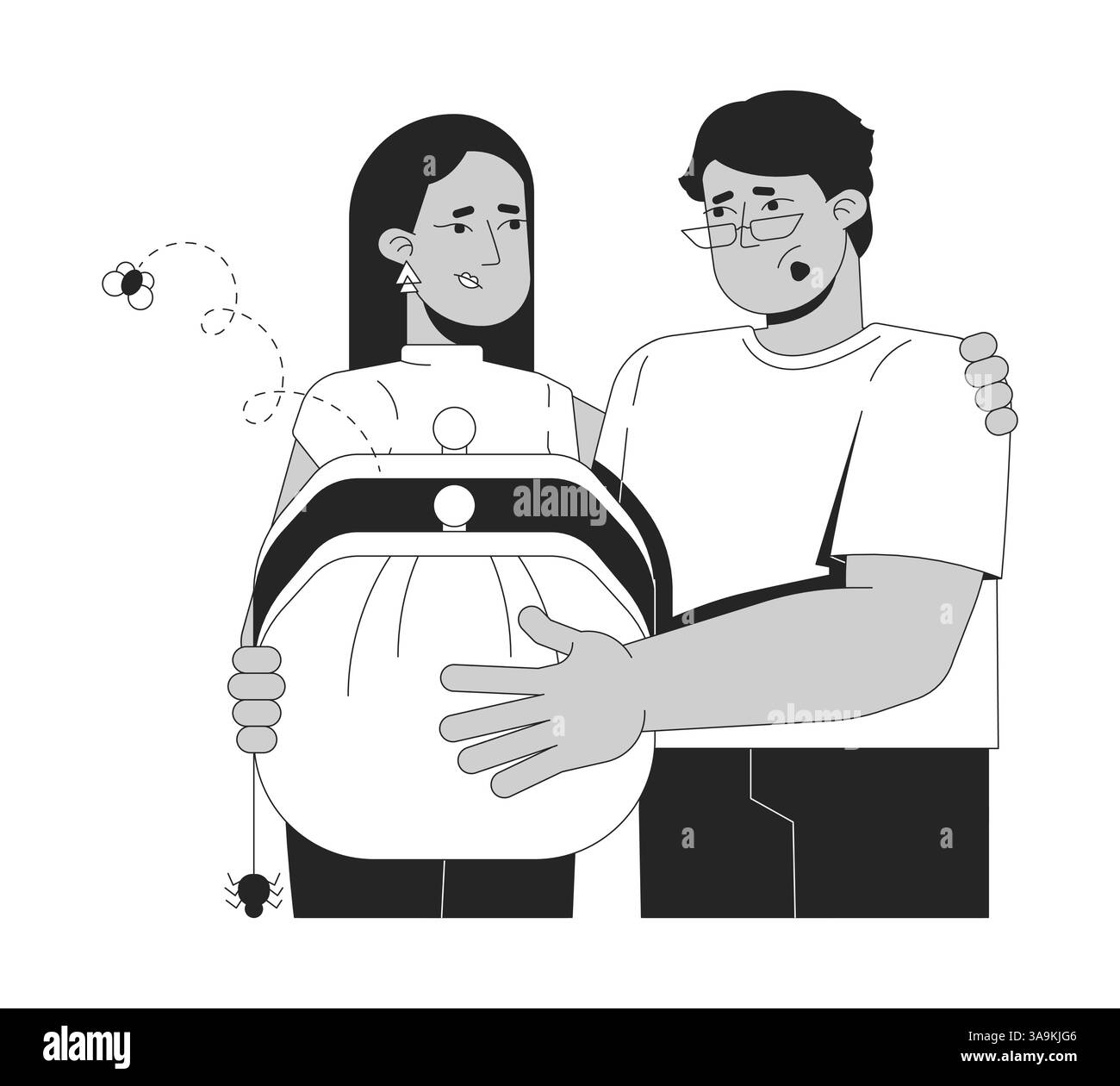 Family poverty line illustration concept Stock Vector Image & Art - Alamy