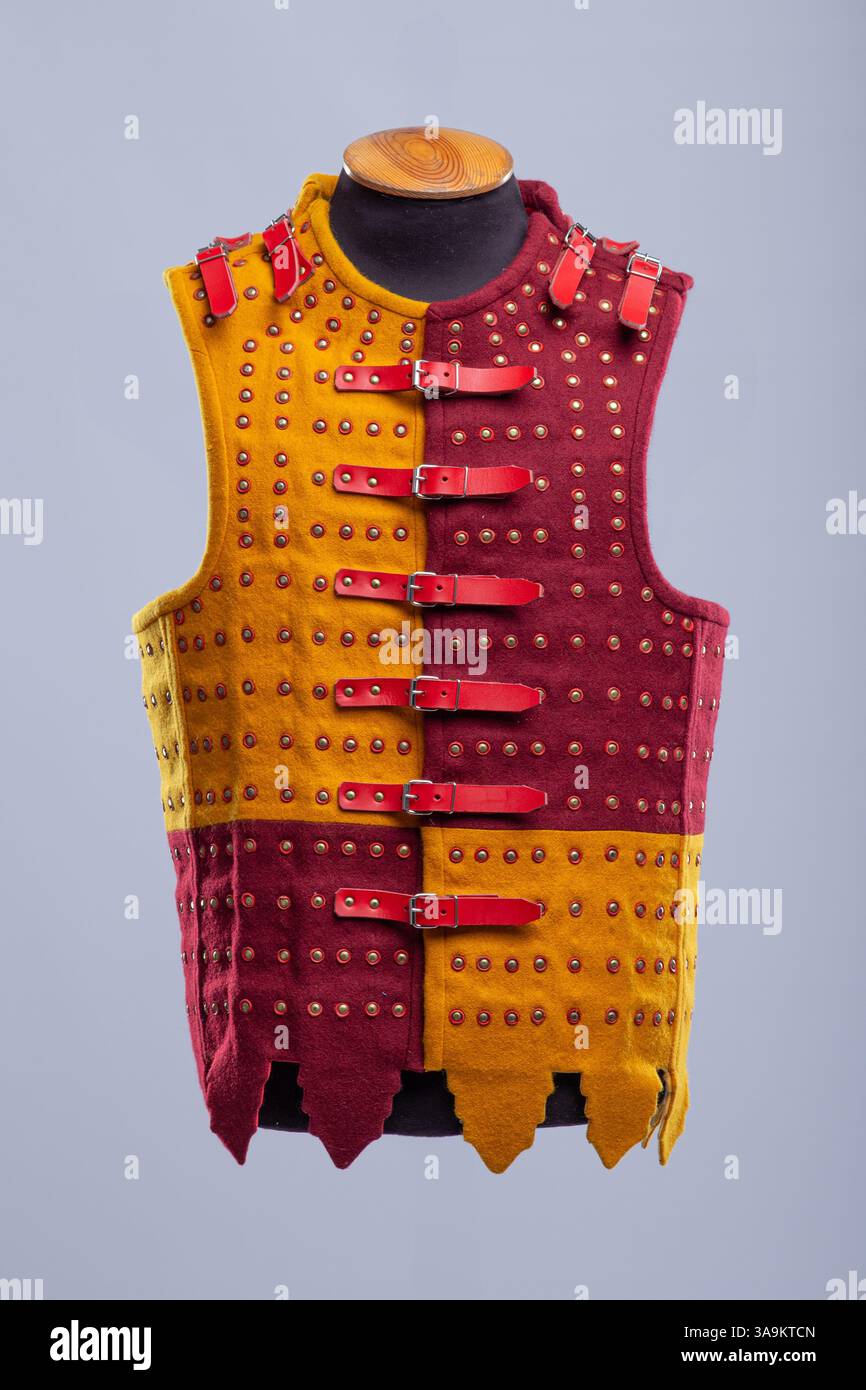 Medieval Brigandine Body Armor with Red Straps Stock Photo - Alamy