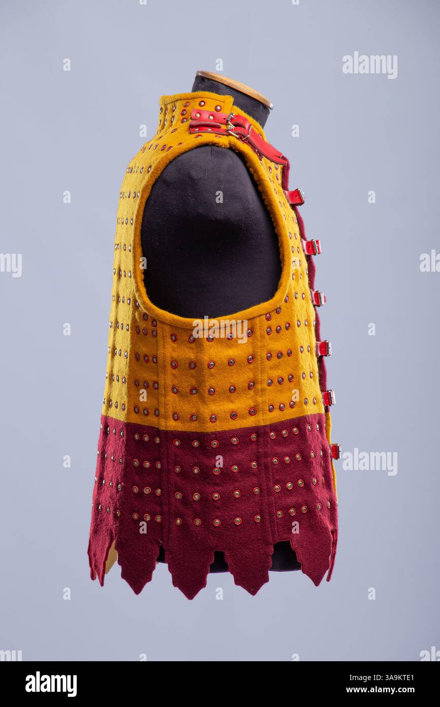 Medieval Brigandine Body Armor with Red Straps Stock Photo - Alamy
