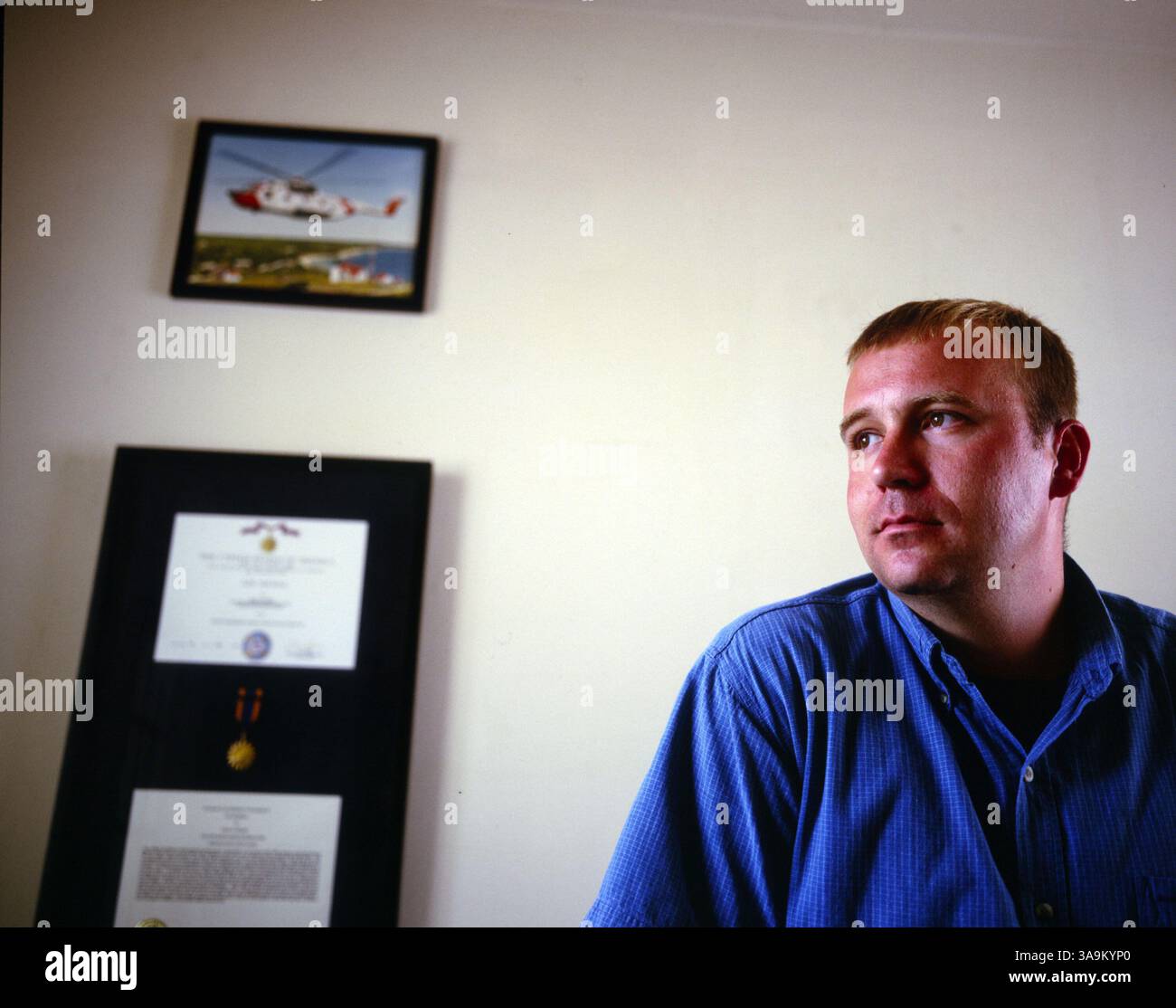 Jul 07, 2000; Marin, CA, USA; Coast Guard rescue swimmer Petty Officer ...