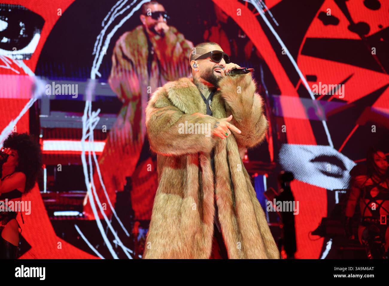 Colombian singer Maluma on stage at Unipol Arena, Casalecchio di Reno ...