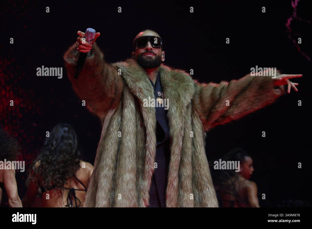 Colombian singer Maluma on stage at Unipol Arena, Casalecchio di Reno ...