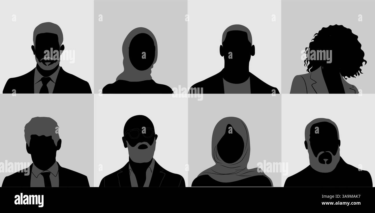 Diverse people avatars, profile icons flat vector Stock Vector Image ...