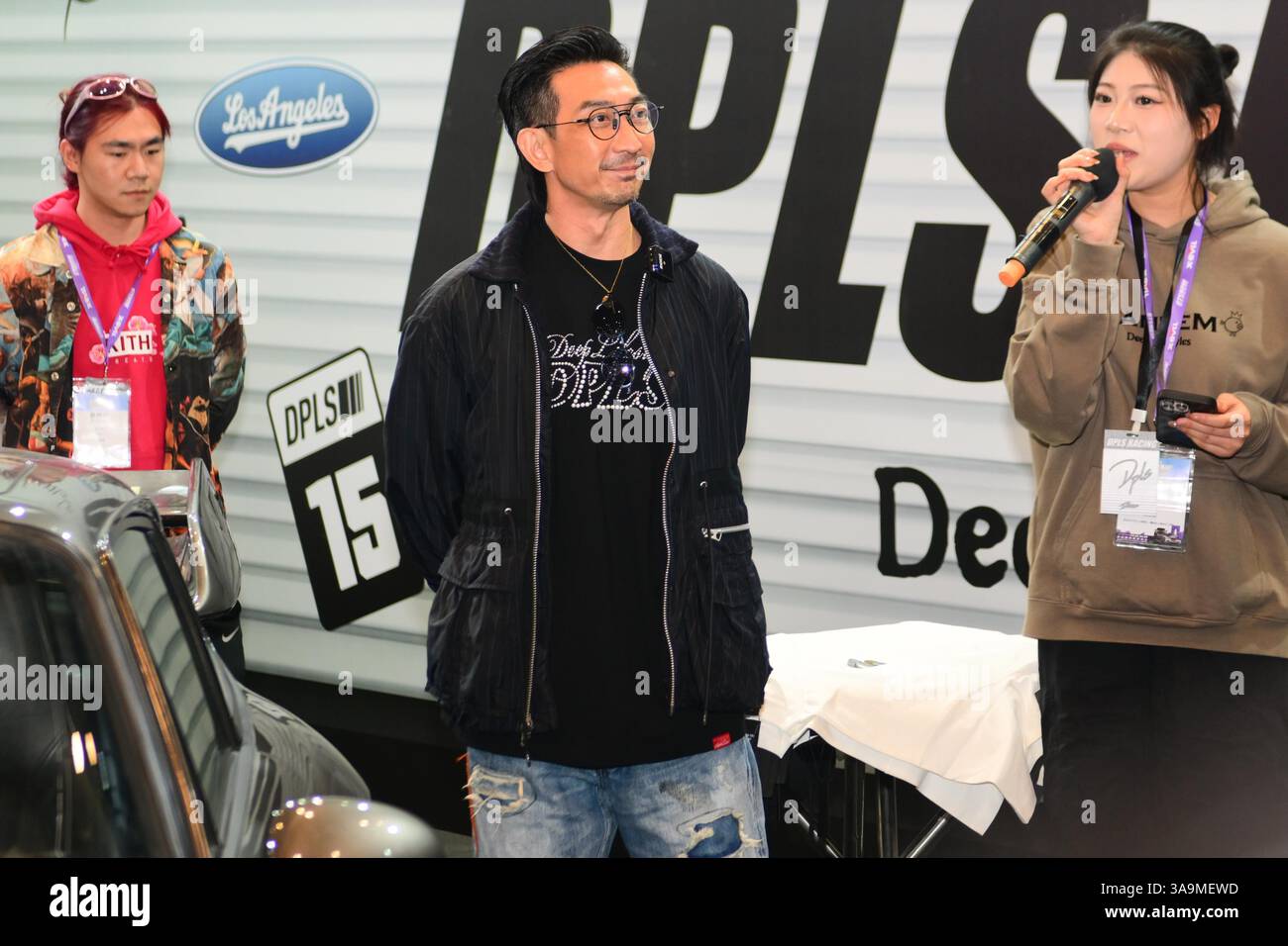 Hong Kong actor Sam Lee attends an activity in Suzhou City, east China ...