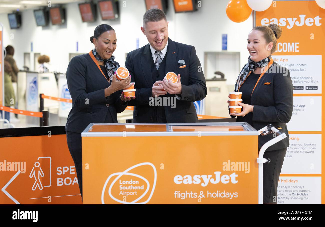 EDITORIAL USE ONLY (left to right) easyJet cabin crew easyJet Cabin ...