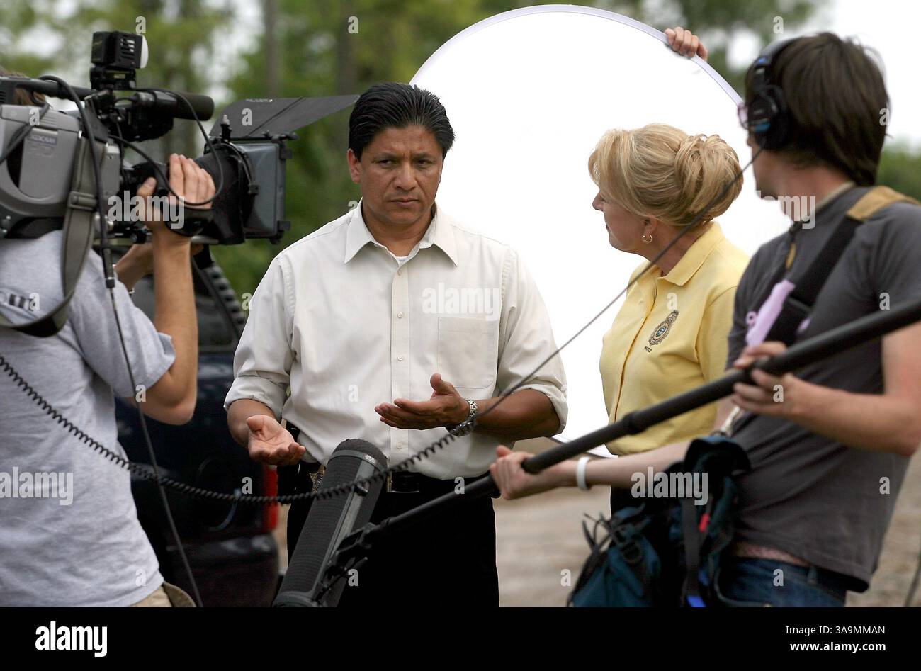 Cameraman THOMAS JACOBI, left, and soundman BENJAMIN SEAWARD, right ...