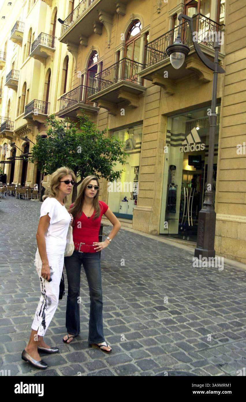 Feb 27, 2006; Beirut, LEBANON; Two Lebanese women in western clothing ...