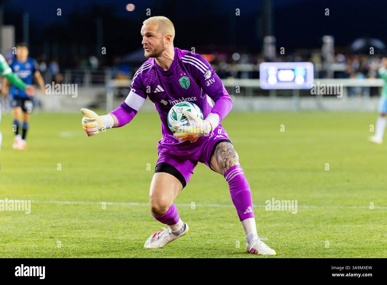 SAN JOSE, CA - MARCH 29: Stefan Frei #24 of the Seattle Sounders reacts ...