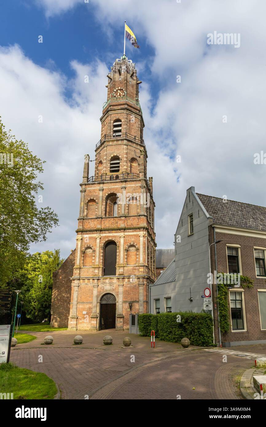 Reformed municipality of IJsselstein, the tower with a pole with flag ...
