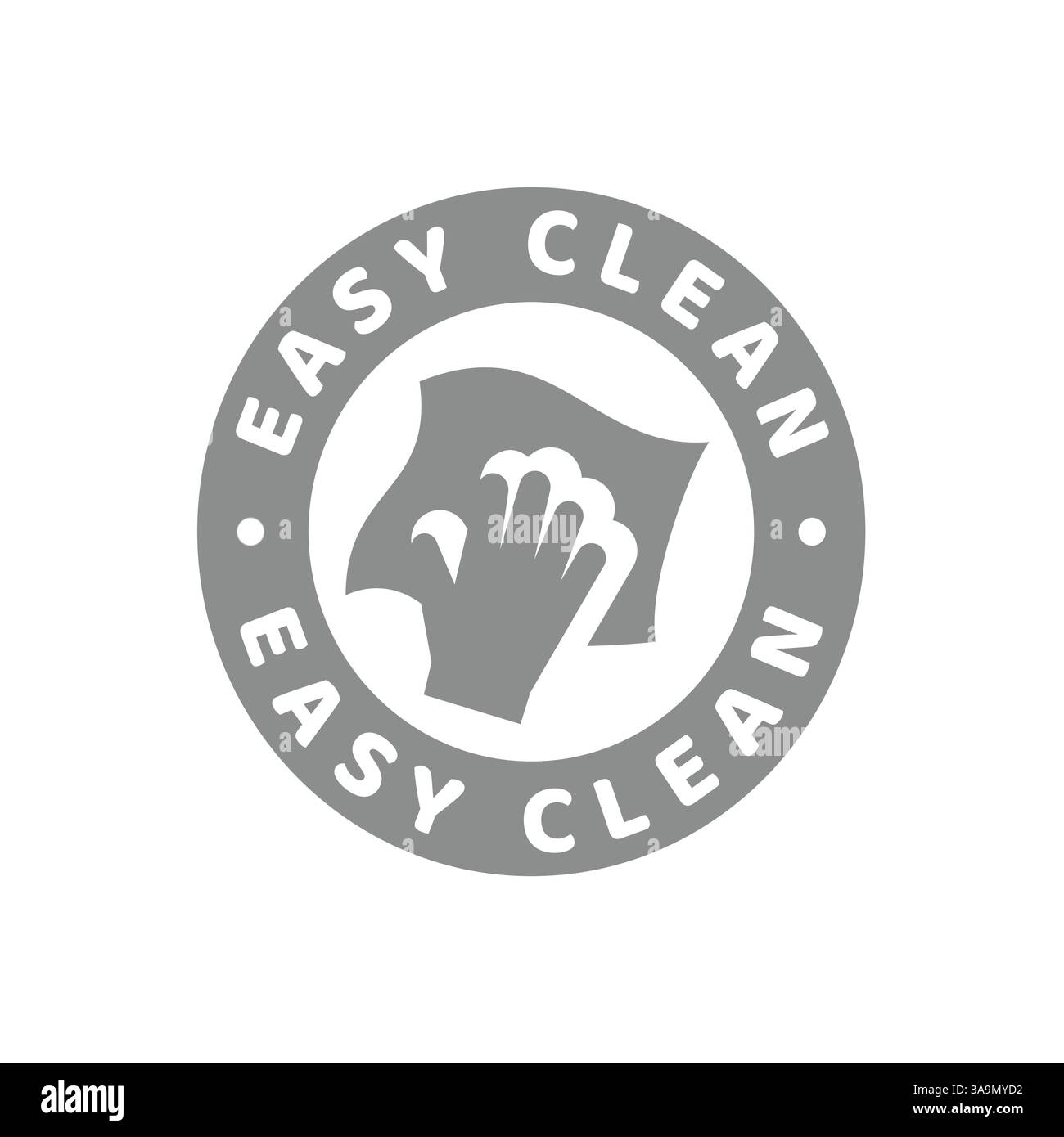 Easy clean material label. Easy clean surface with rag and hand vector ...