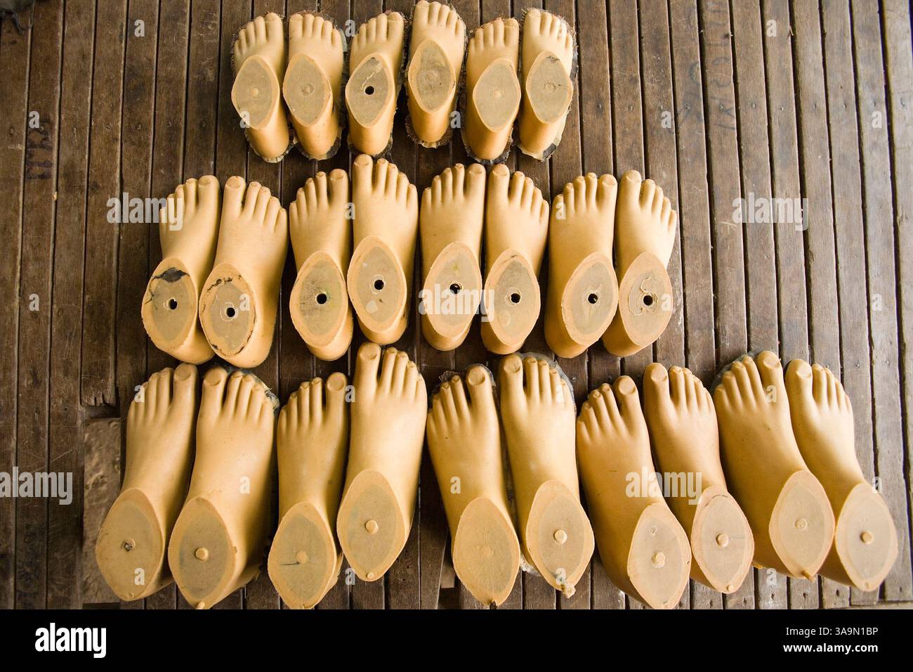 Jul 03, 2006; Koky, CAMBODIA; Prosthetic feet at the Artificial Leg ...