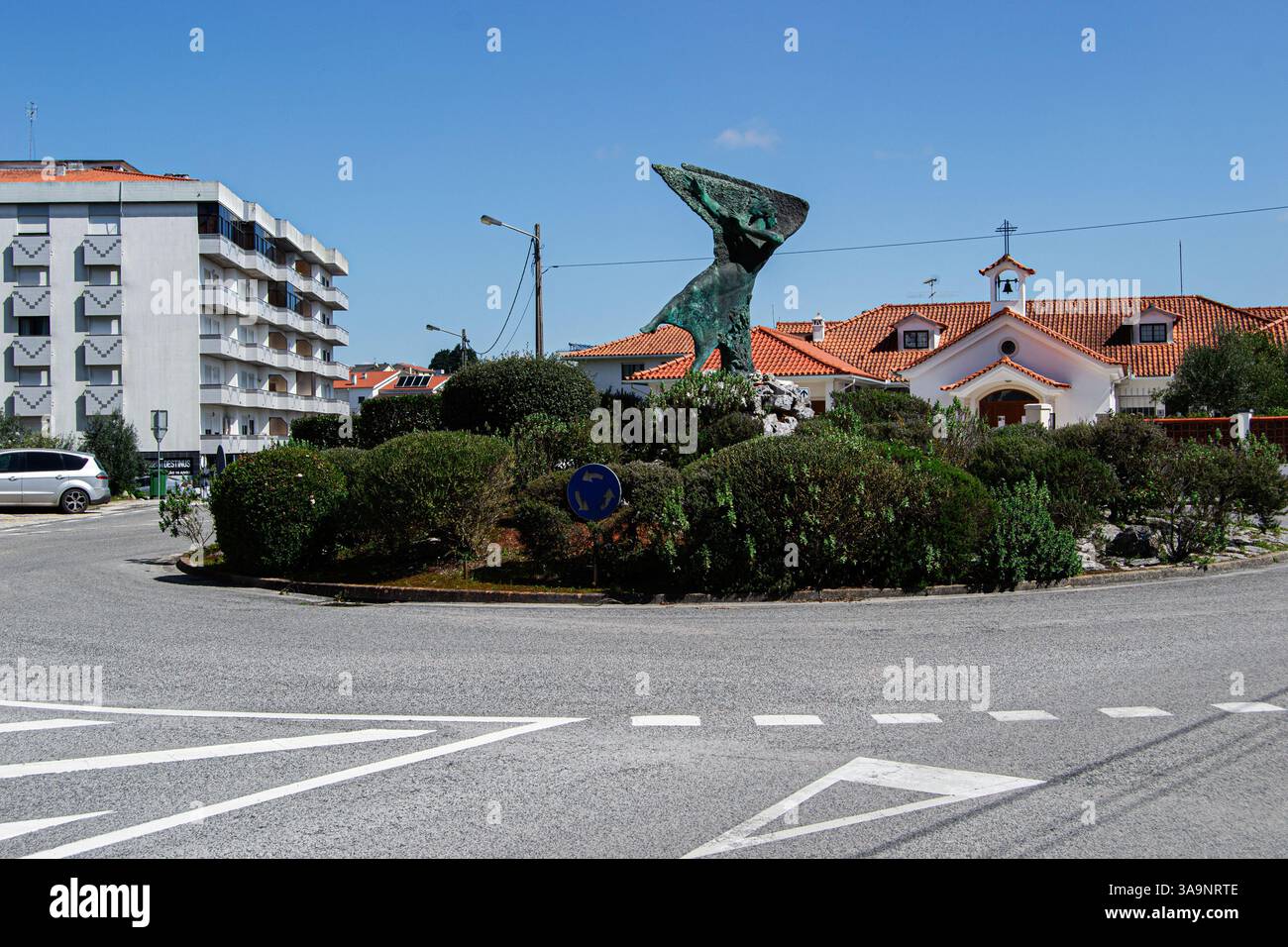 Fatima, Portugal - March 26, 2025: Roundabout featuring a sculpture ...