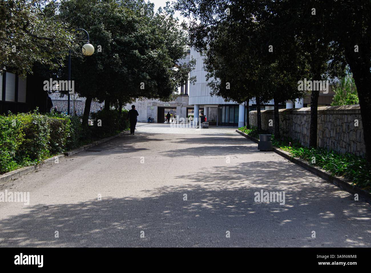 Fatima, Portugal - March 26, 2025: A serene paved walkway in Fatima ...
