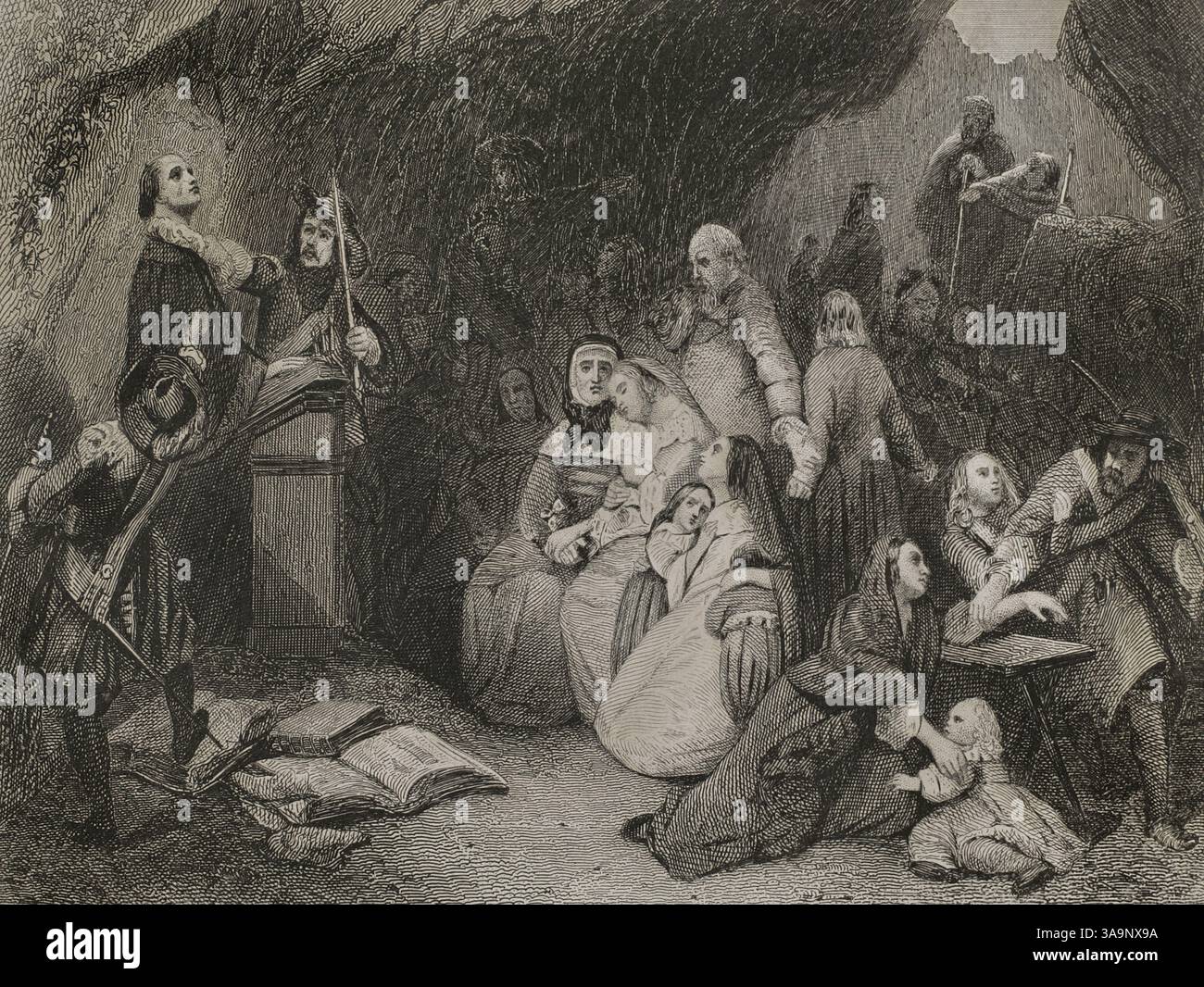 Netherlands. Members of a Protestant assembly caught by the Inquisition ...