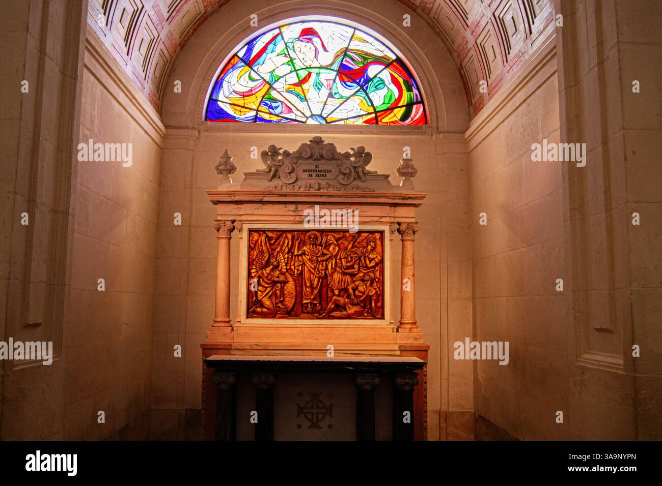 Fatima, Portugal - March 26, 2025: A spiritual altar featuring ...
