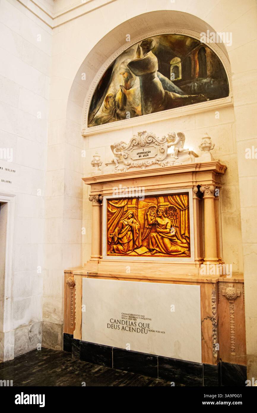 Fatima, Portugal - March 26, 2025: A detailed interior of a chapel ...