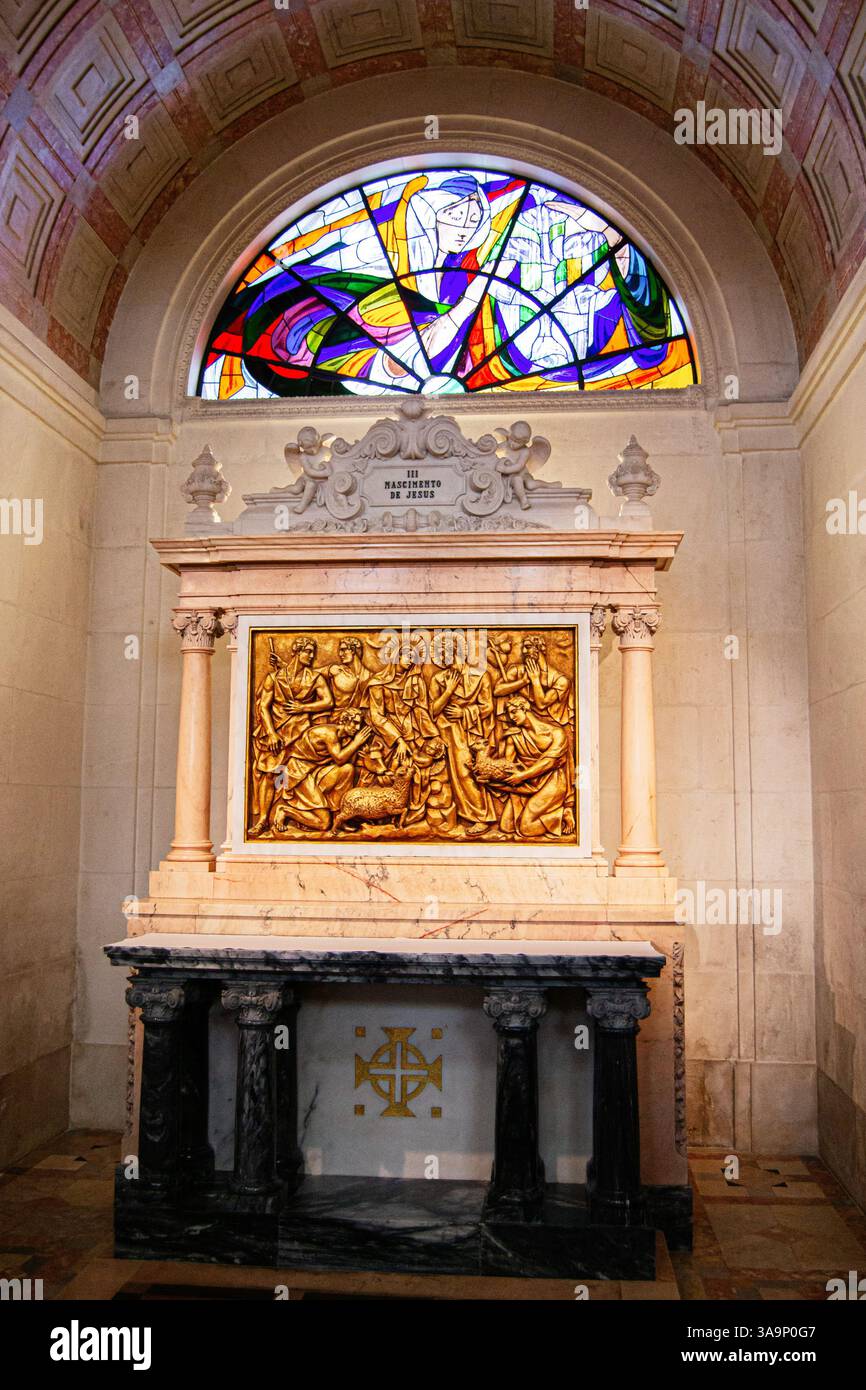 Fatima, Portugal - March 26, 2025: Golden religious altar with detailed ...