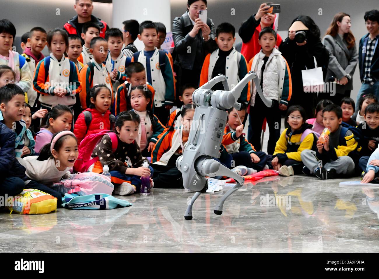 Students visit a science and technology museum in Jinhua City, east ...
