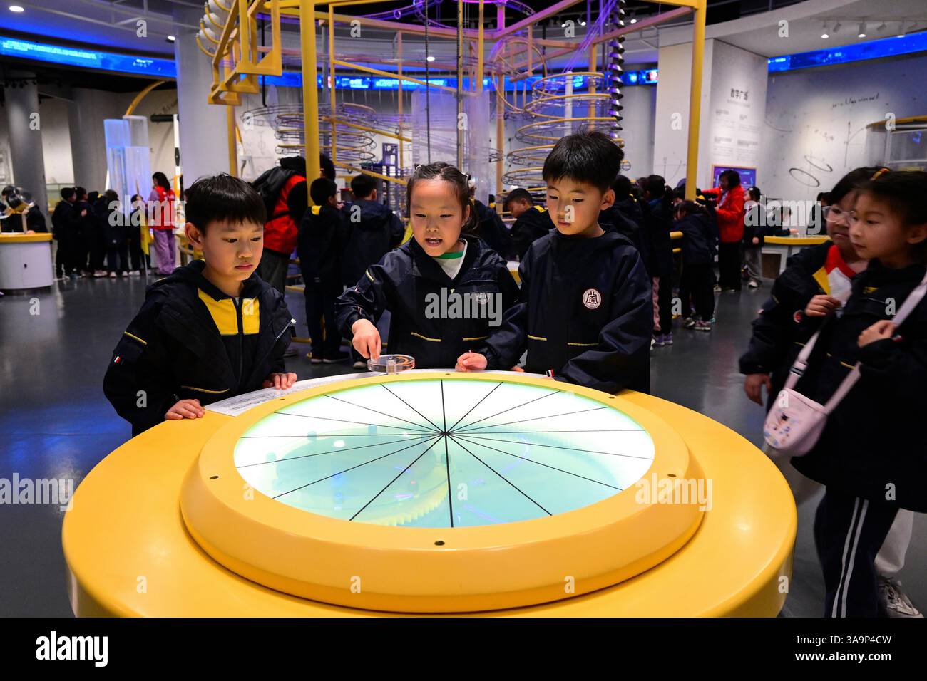 Students visit a science and technology museum in Jinhua City, east ...