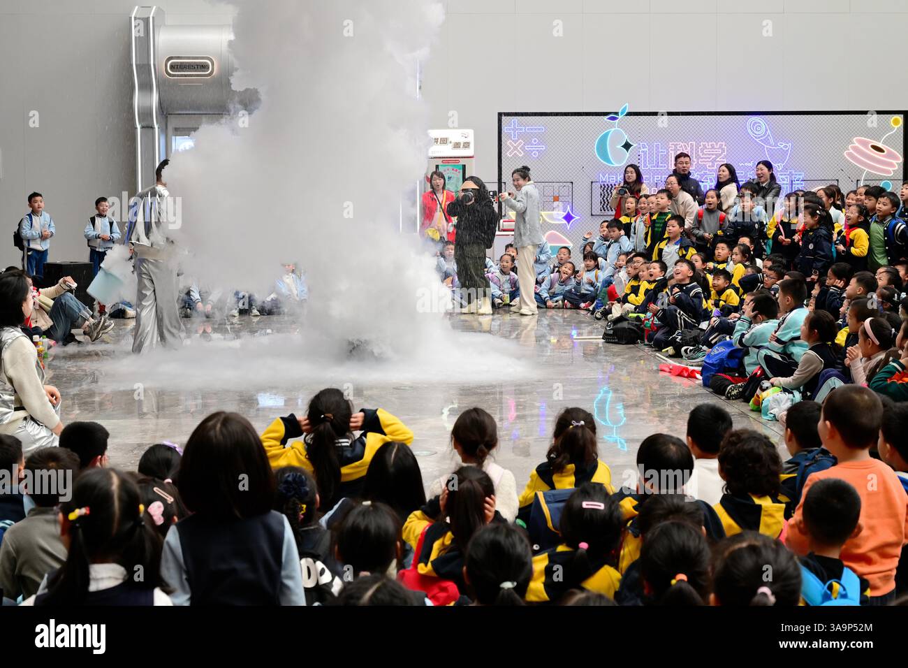 Students visit a science and technology museum in Jinhua City, east ...