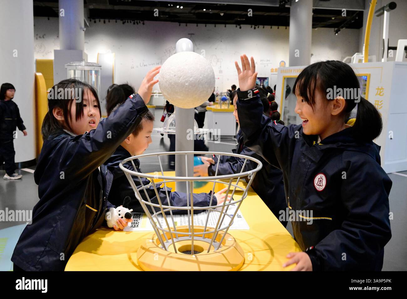 Students visit a science and technology museum in Jinhua City, east ...