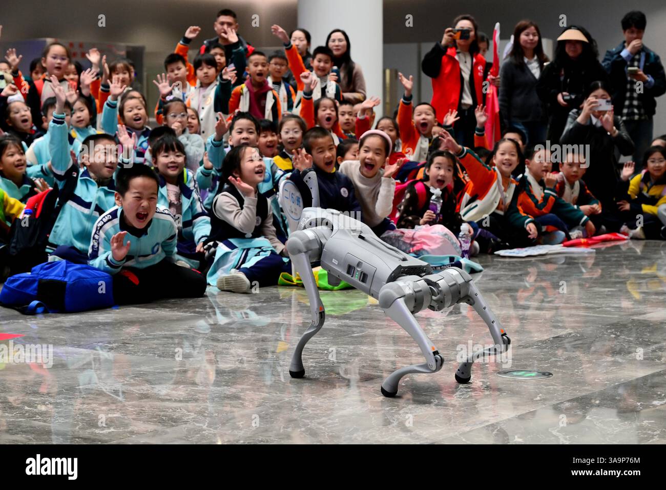 Students visit a science and technology museum in Jinhua City, east ...