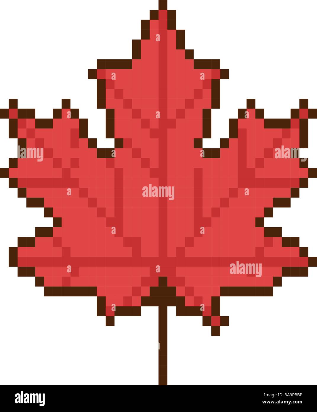 Maple leaf icon. Pixel art object in 8 bit style. Isolated vector illustration Stock Vector ...