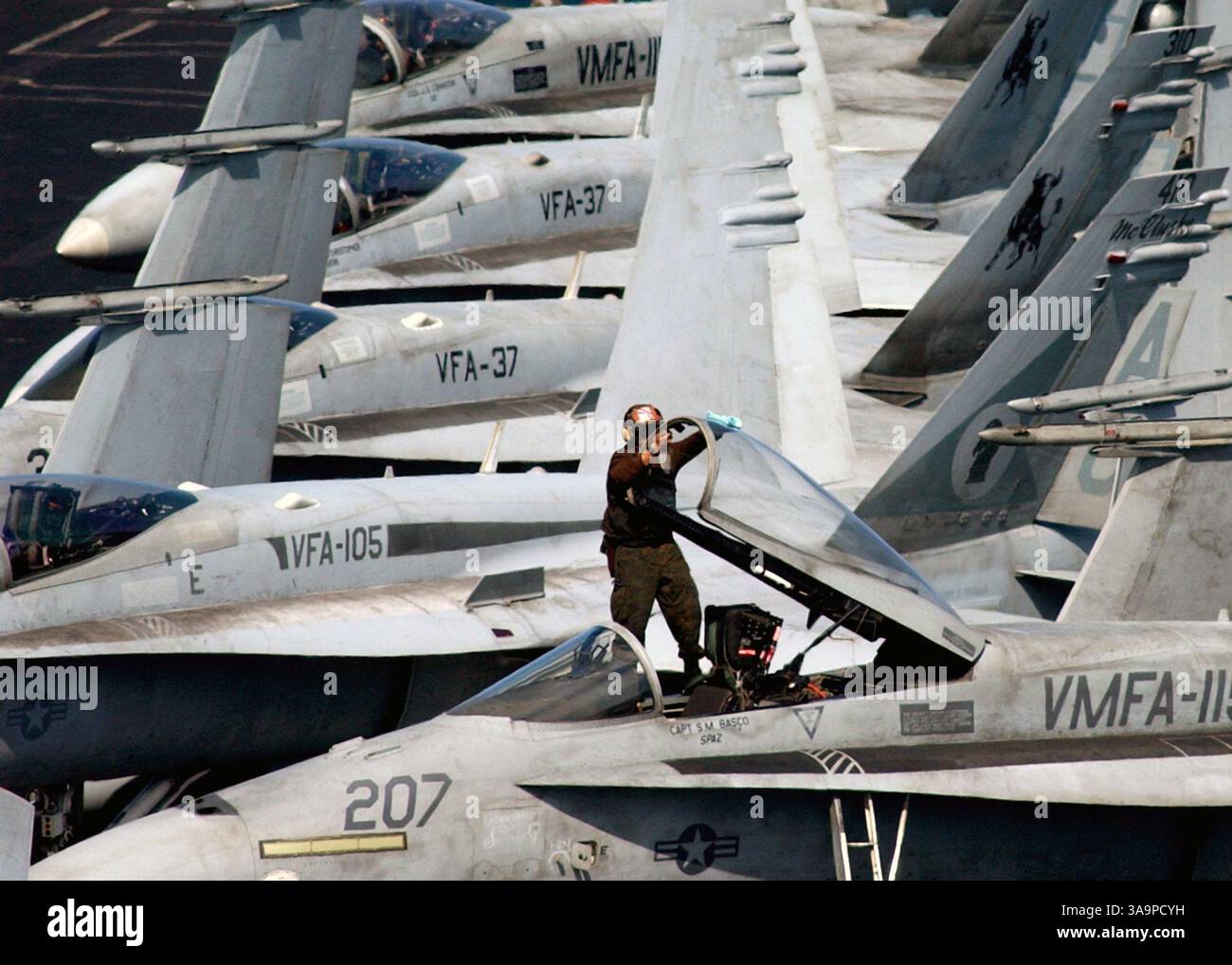 Feb 14, 2005; USS Harry S. Truman, PERSIAN GULF; US Marine Corps (USMC ...