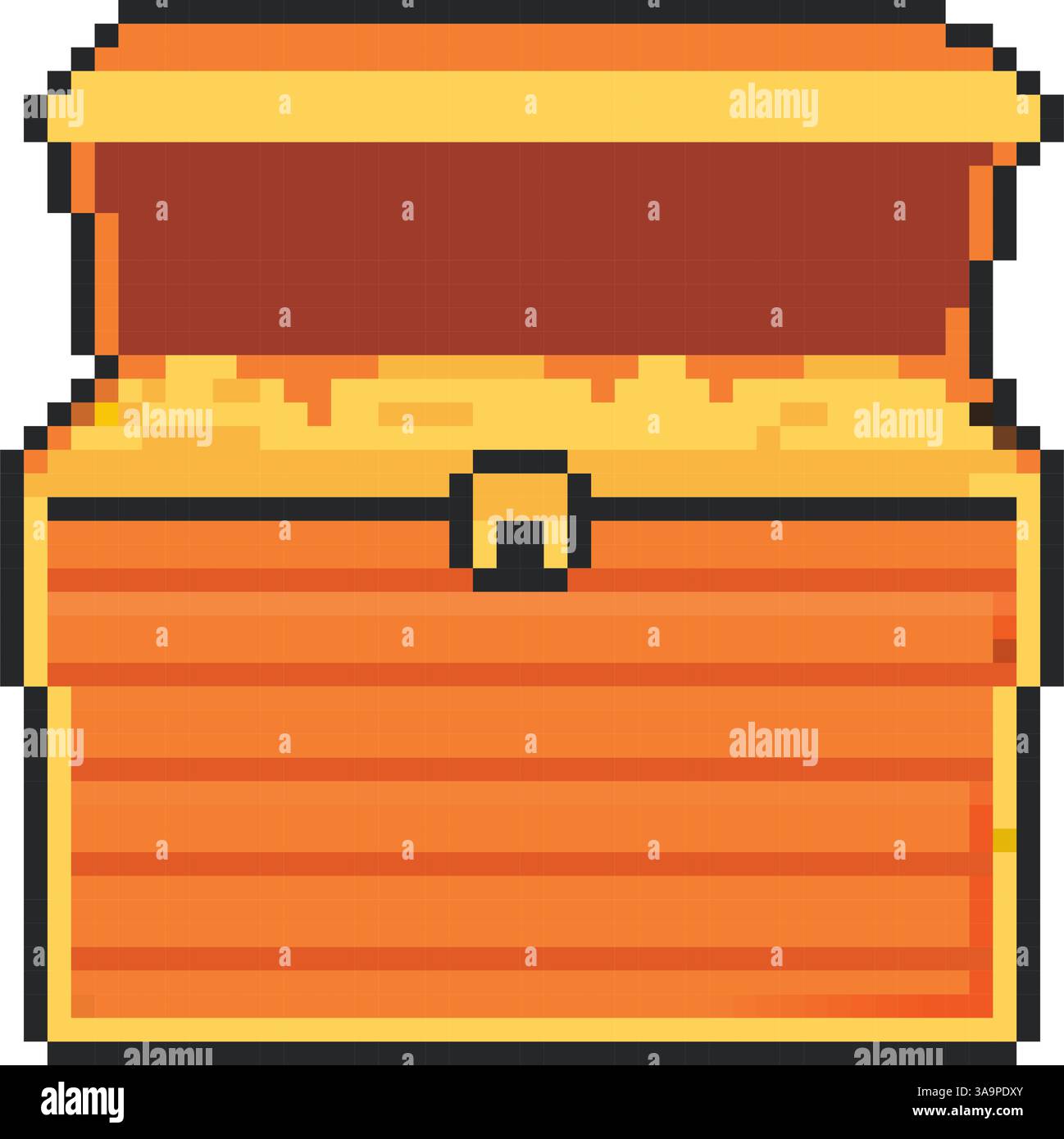 8 bit treasure chest icon. Pixel art object. Old school computer graphic style Stock Vector ...