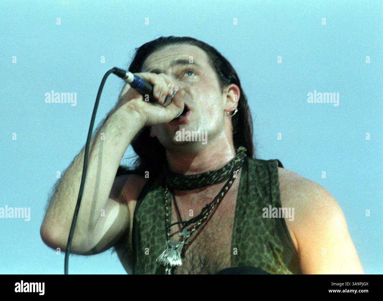 Jun 03, 1987; Dublin, Ireland; U2 frontman Bono performing at Croke ...