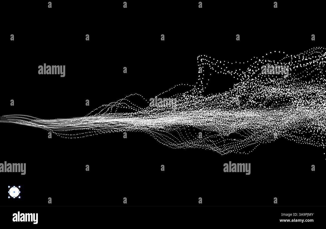 Array with Dynamic Particles. Wavy Background. Composition with Motion ...