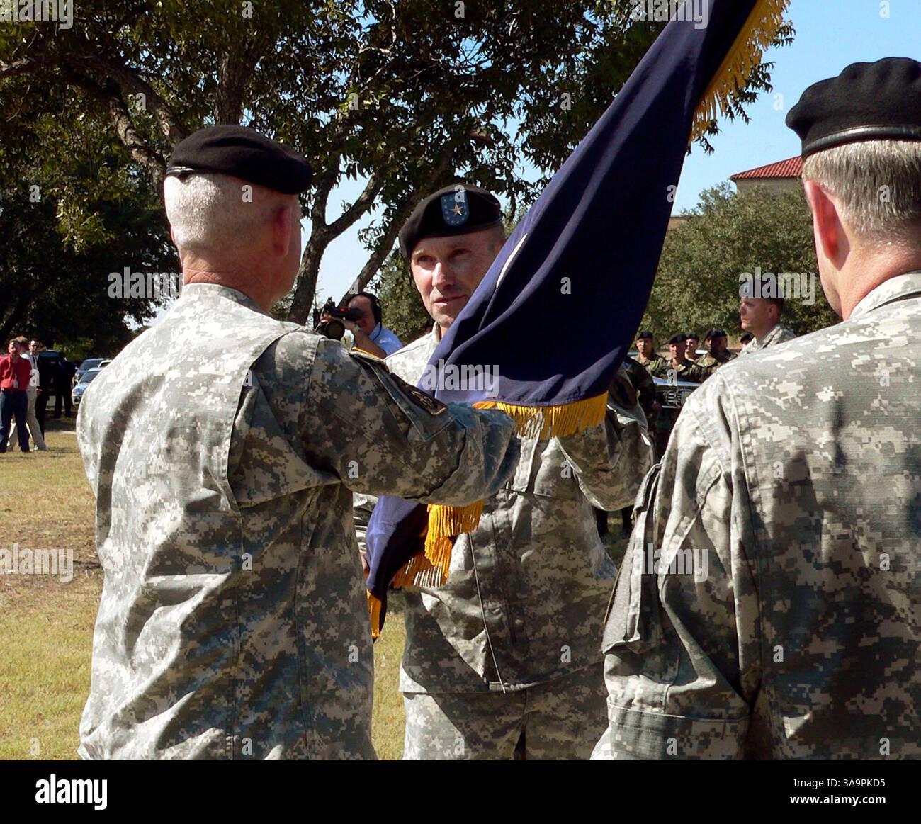 Oct 28, 2005; San Antonio, TX, USA; Brig. Gen. P.K. Keen, middle, takes ...