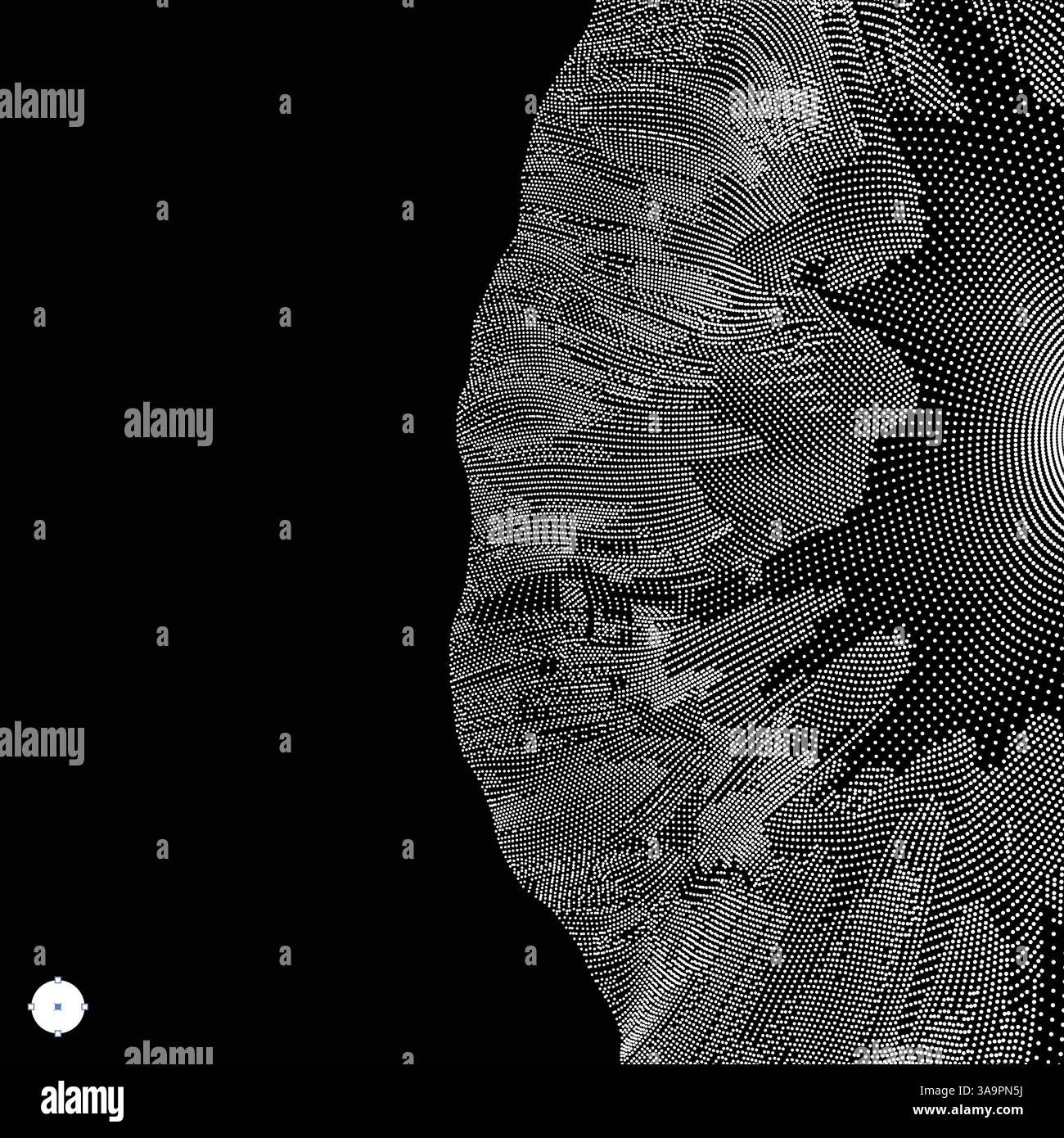 Array with Dynamic Particles. 3D Technology Style. Abstract Background. Vector Illustration ...