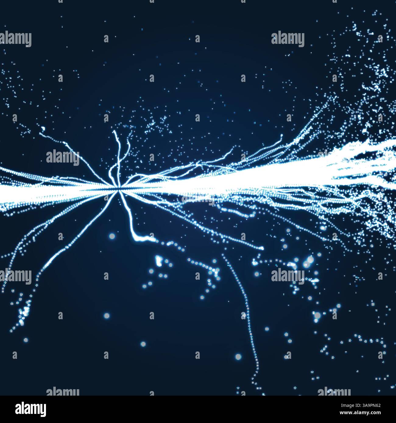 Electricity lighting effects. Array with Dynamic Particles. 3d ...