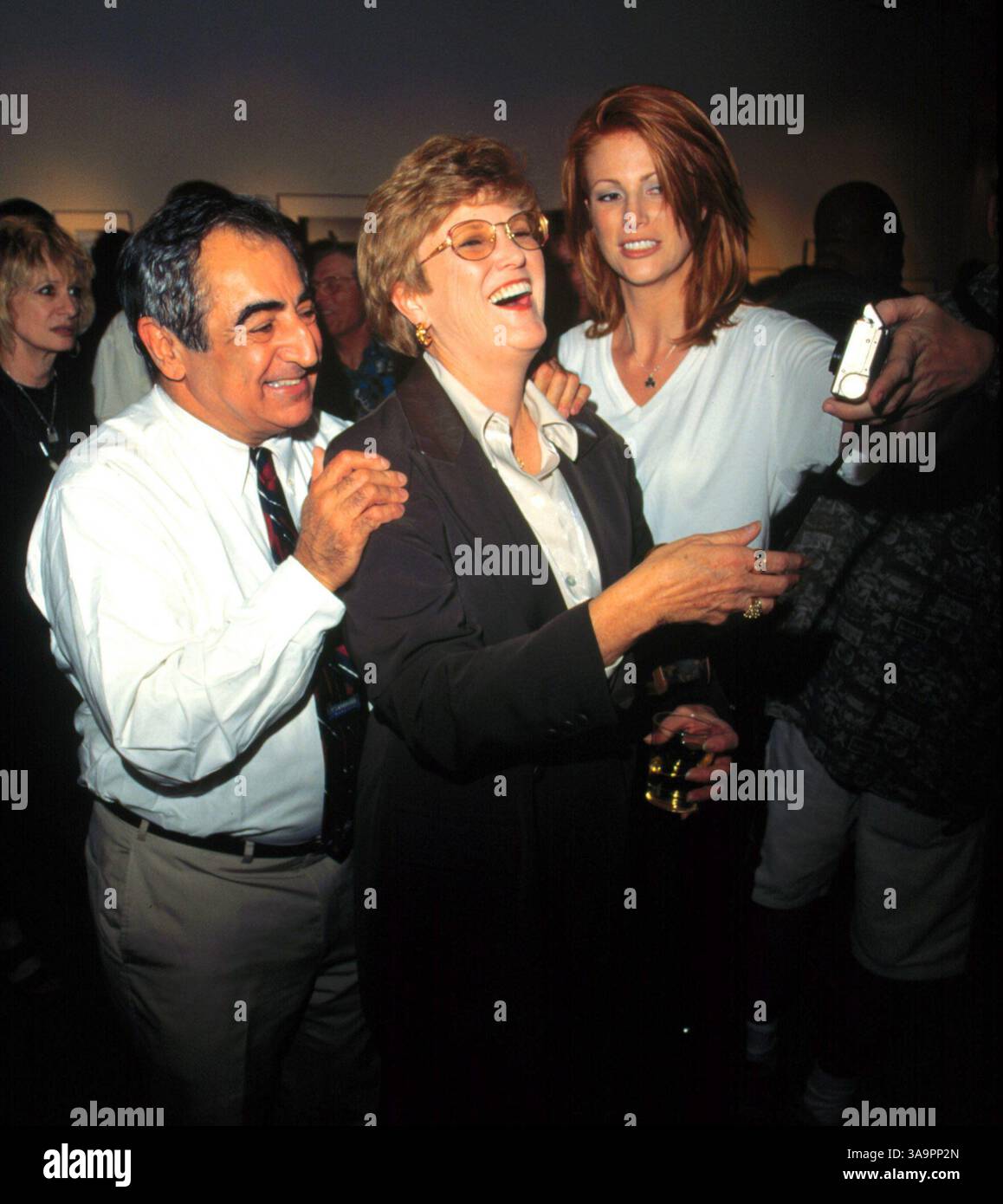 Oct 16, 1997; Los Angeles, CA, USA; model ANGIE EVERHEART turns the ...