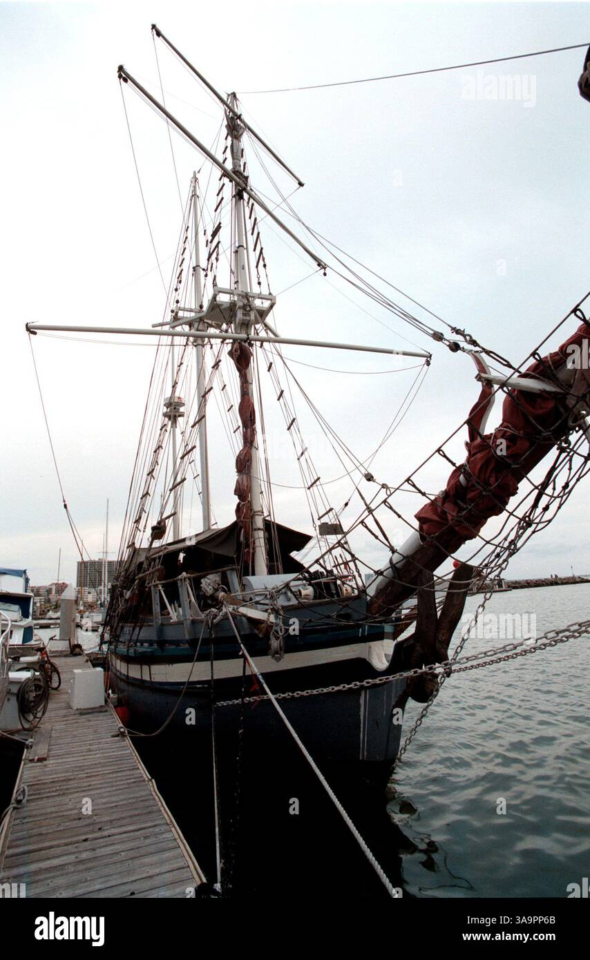 Mar 05, 1998; Los Angeles, CA, USA; Singer DAN HAGGERTY on his boat in ...