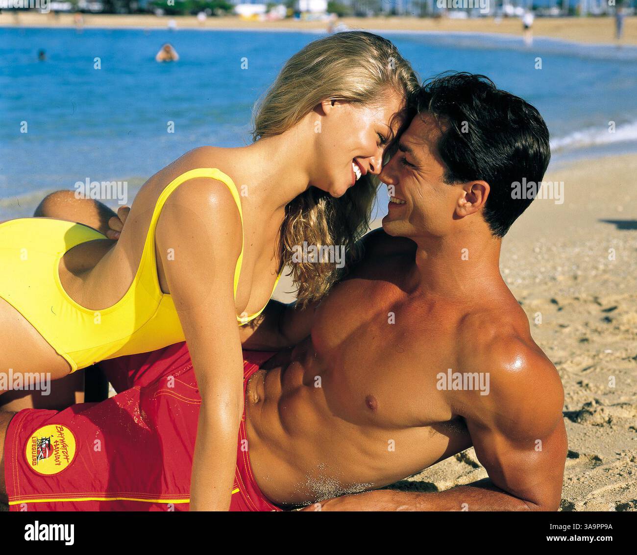 Jun 01, 1999; Hawaii, USA; Actors BROOKE BURNS and MICHAEL BERGIN from the new 'BayWatch Hawaii ...