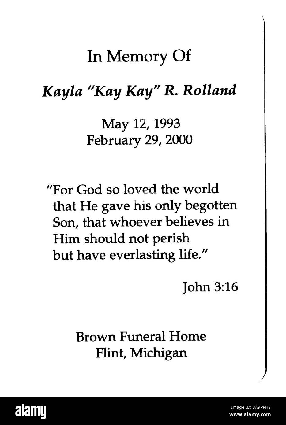 Memorial announcement Cut Out Stock Images & Pictures - Alamy