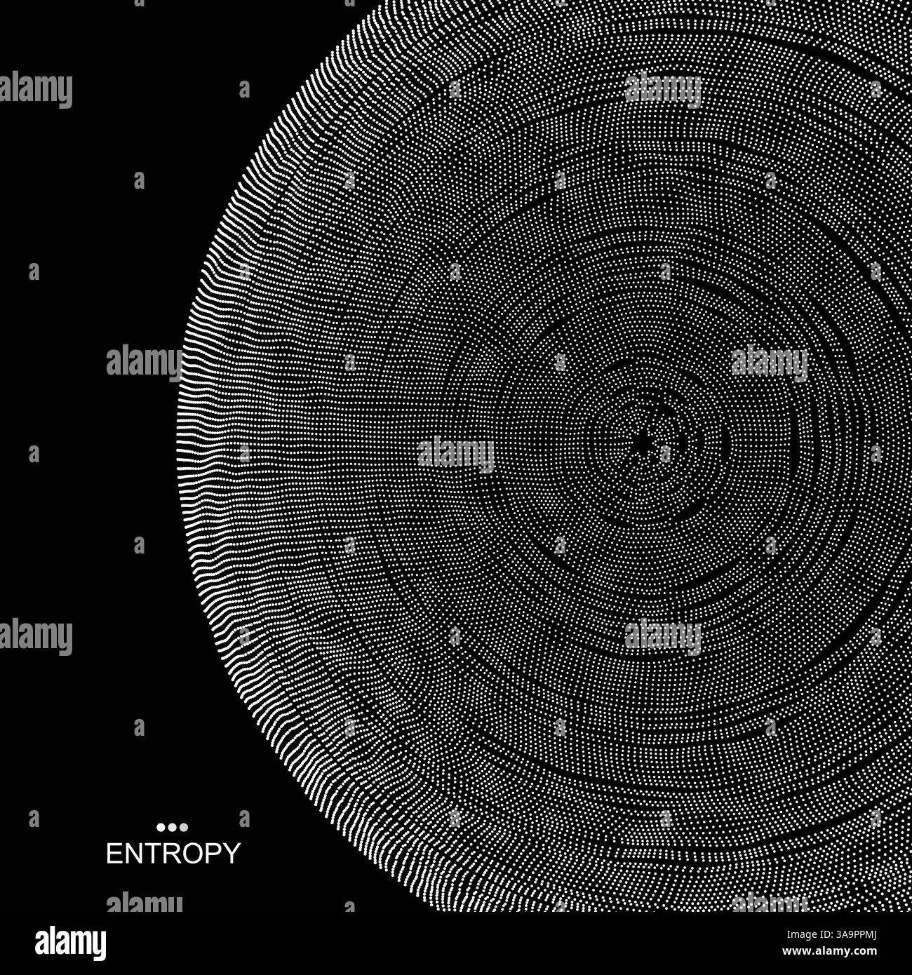 Array with Dynamic Particles. 3D Technology Style. Abstract Background ...