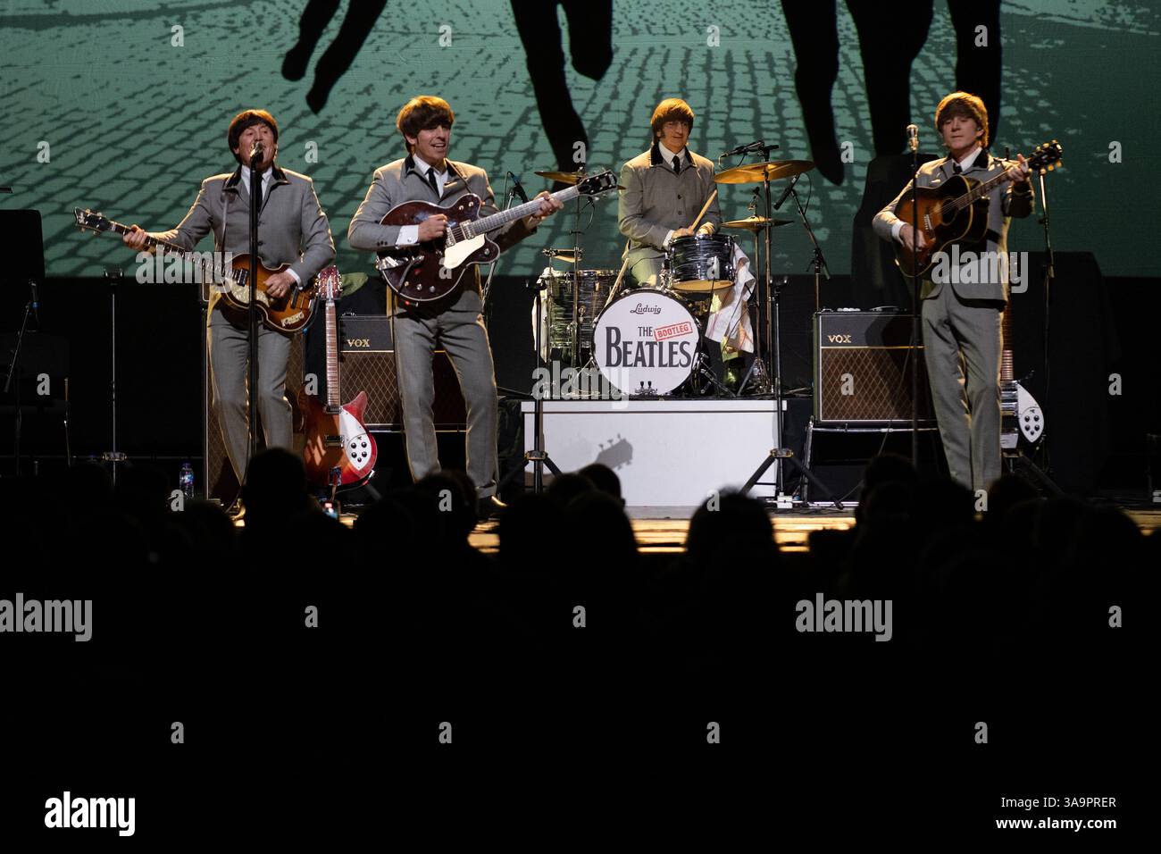 Cambridge, UK, 30 March, 2025. Bootleg Beatles in concert. Pictured ...