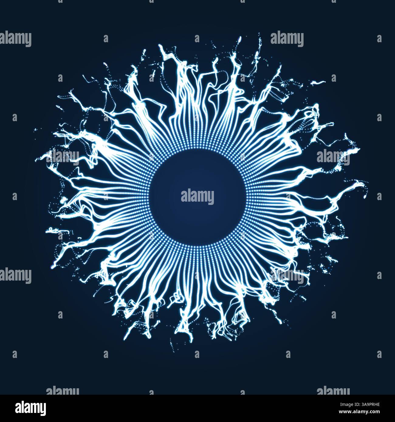 Array with Dynamic Particles. 3D Technology Style. Abstract Background. Vector Illustration ...