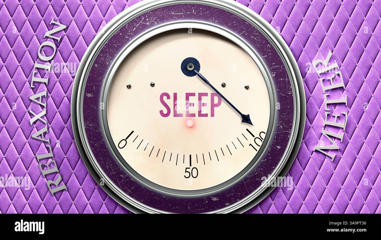 Insomnia and fatigue meter that is hitting a full scale hi-res stock ...