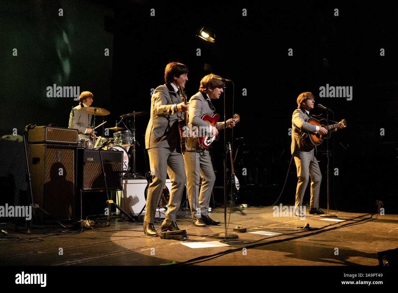 Cambridge, UK, 30 March, 2025. Bootleg Beatles in concert. Pictured ...