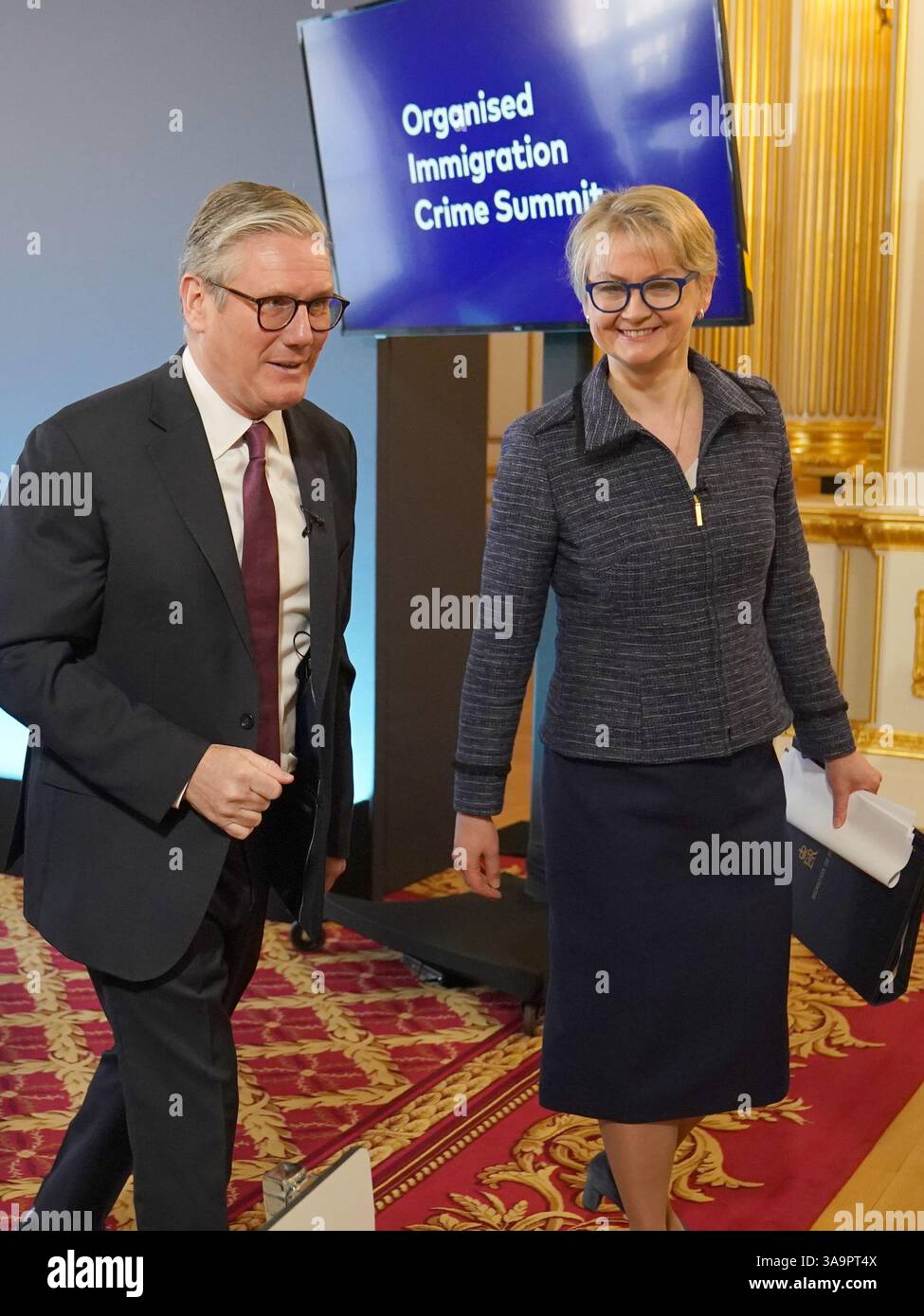Prime Minister Sir Keir Starmer and Home Secretary Yvette Cooper at the ...