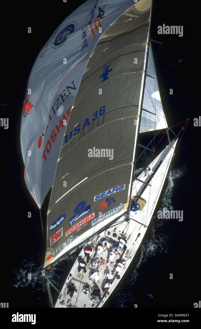 May 13, 1995; Auckland, New Zealand; 1995 America's Cup: USA team Stars ...