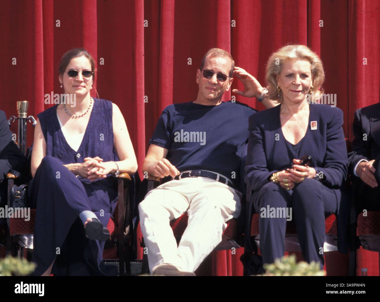 Jul 31, 1997; Hollywood, CA, USA; Actor LAUREN BACALL sitting with her ...
